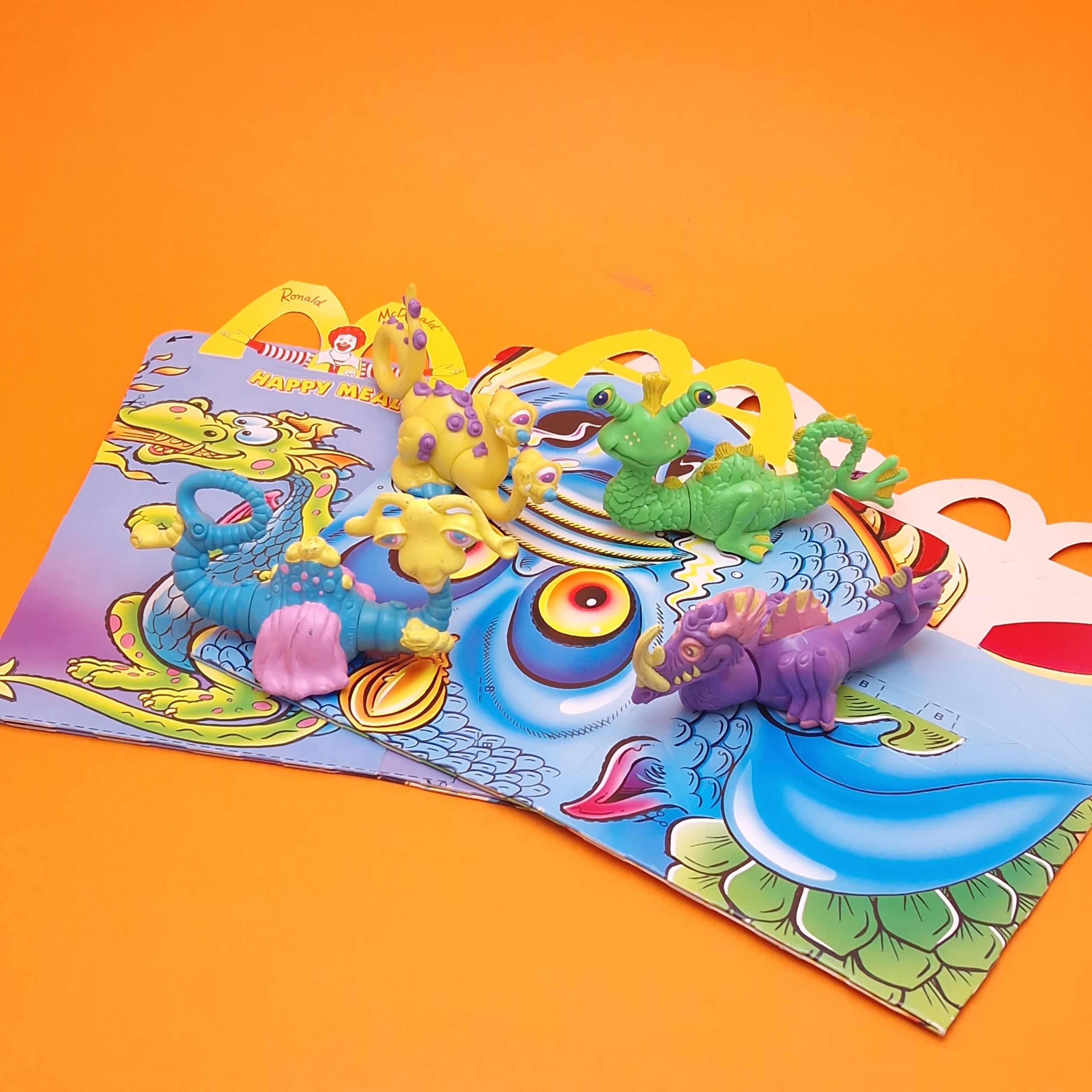 MCDONALDS ☆ Mix'em up Monsters Dragons Figures & Boxes ☆ 90s Happy Mea ...